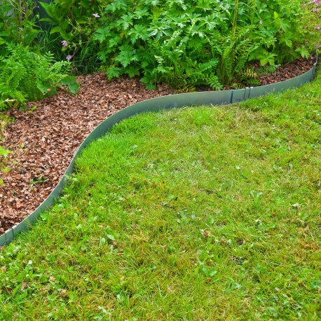 Bordure de jardin métal droite acier galva H10cm - Jardiprotec