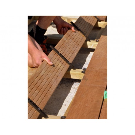 Kit fixation invisible pour lames de terrasse bois - Jardiprotec