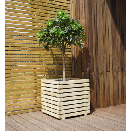 Bac à fleurs en bois carré/rectangle pour terrasse ou jardin - Jardiprotec
