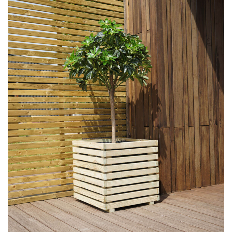 Bac à fleurs en bois carré/rectangle pour terrasse ou jardin - Jardiprotec